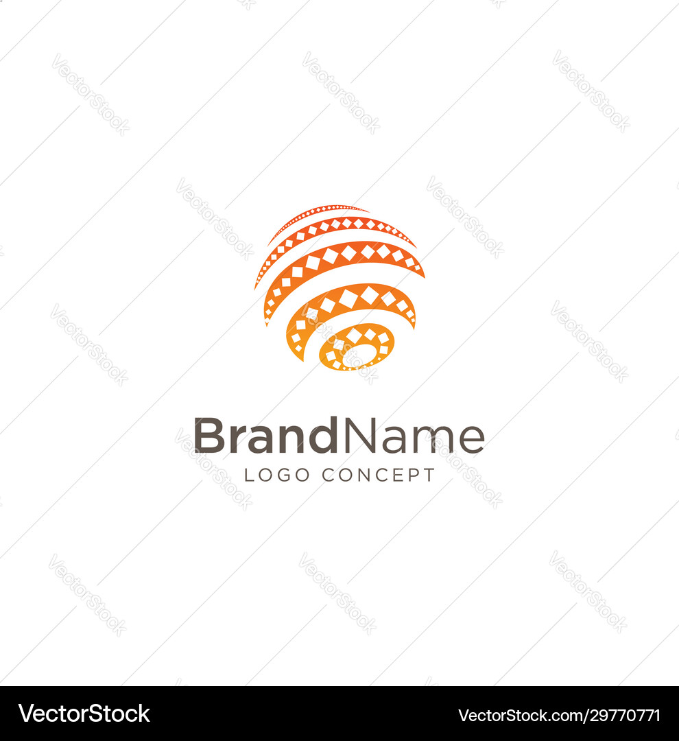 Circle Tech Data Analysis Logo Royalty Free Vector Image