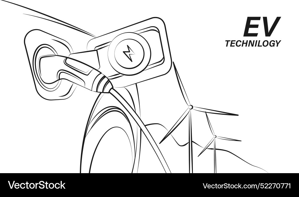 Ev electric car connect to charging station Vector Image