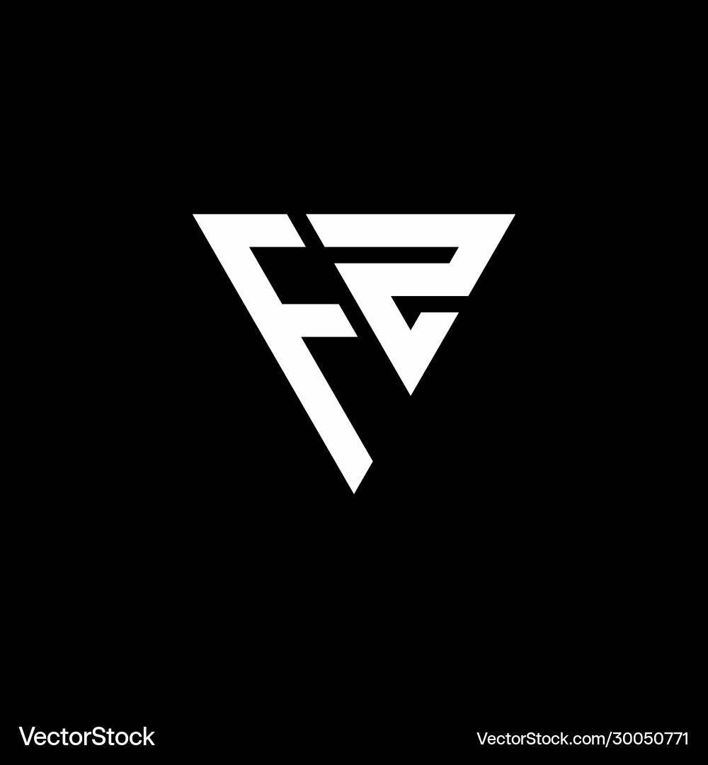 Fz logo letter monogram with triangle shape Vector Image