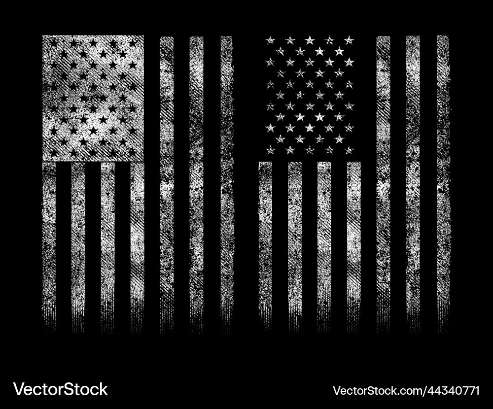 Black And White Us Flag Vector USA Flag American Flag Decal Sticker 5"