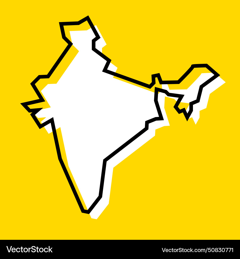 India simplified map Royalty Free Vector Image