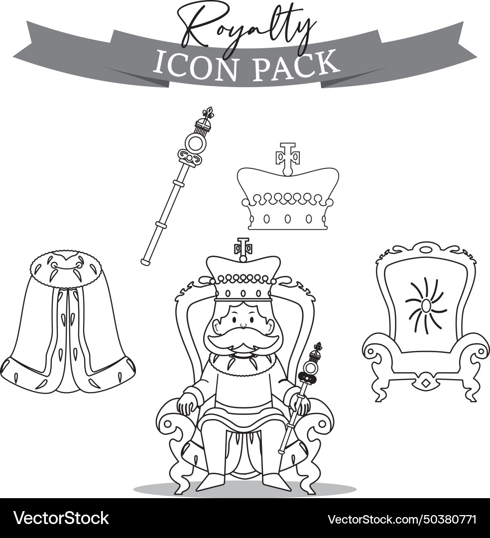 King character asset Royalty Free Vector Image