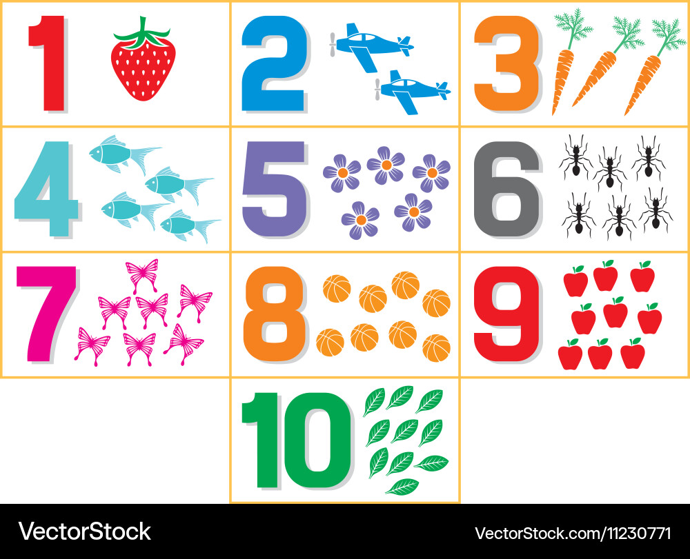Learning numbers Royalty Free Vector Image - VectorStock