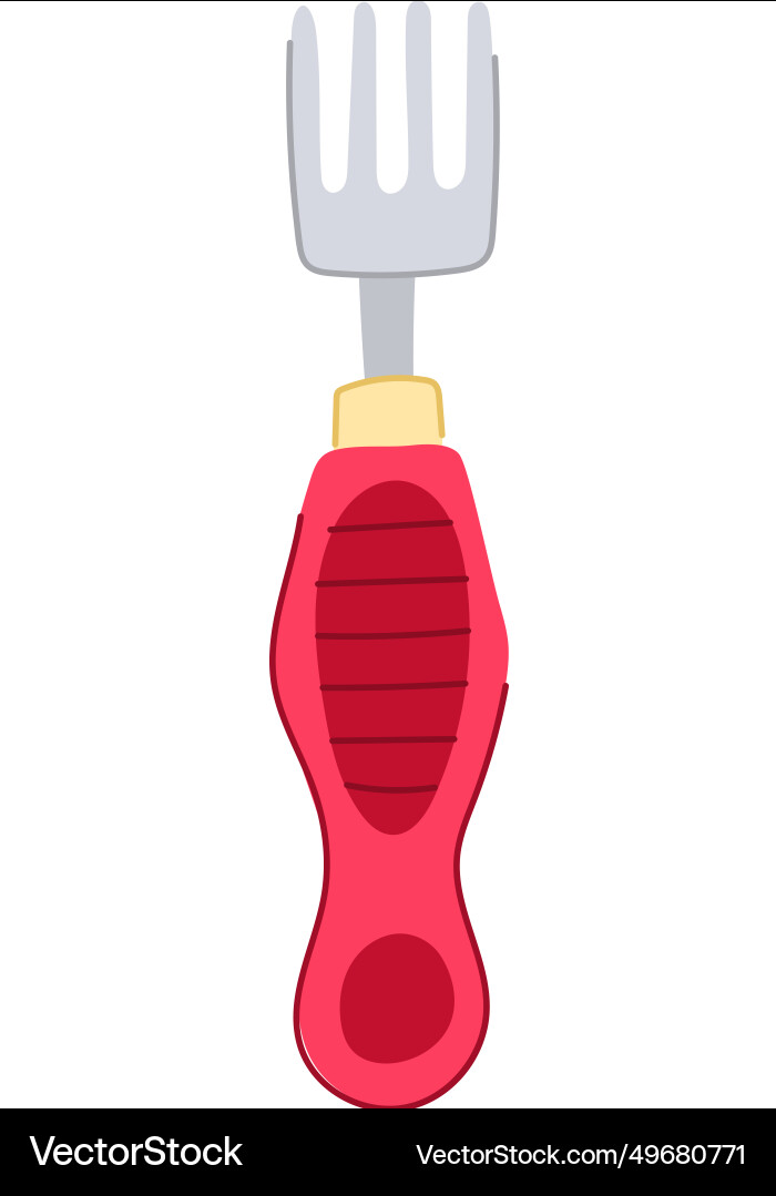Plastic toddler fork cartoon Royalty Free Vector Image