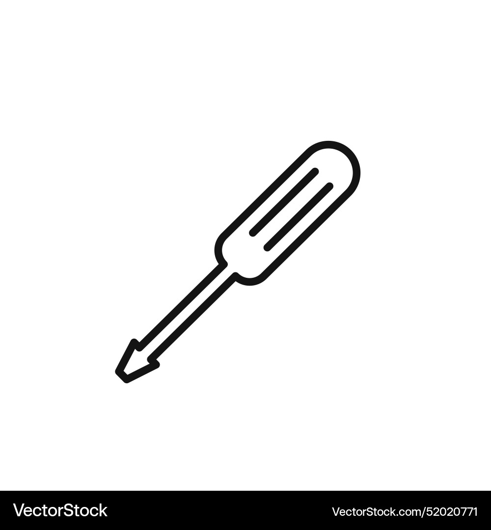 Screwdriver icon outline collection in black Vector Image