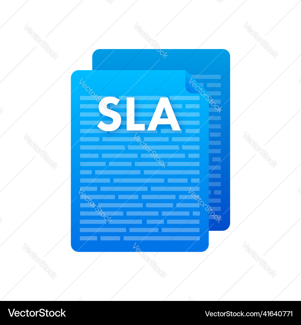 Sla - service level agreement commitment between Vector Image