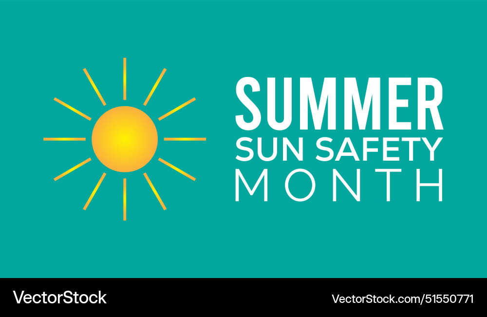 Summer sun safety month Royalty Free Vector Image