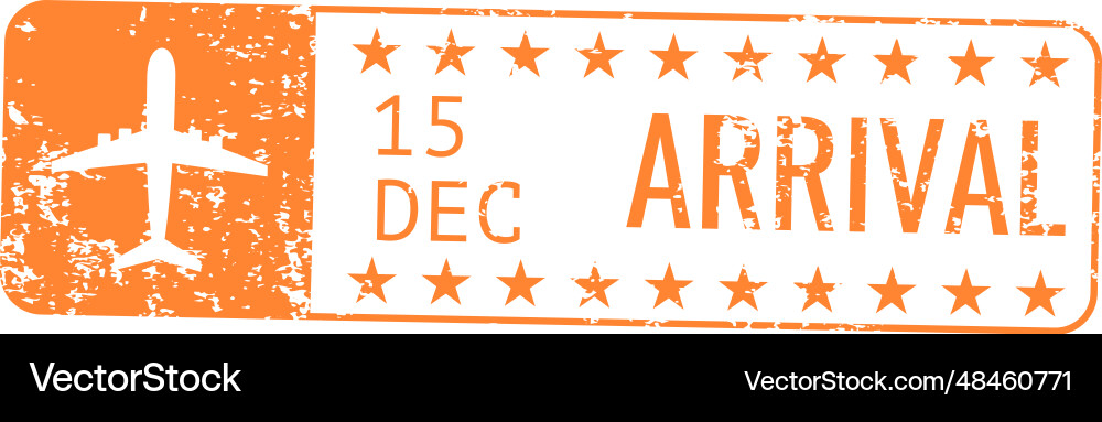 Travel visa stamp document mark airport arrival Vector Image