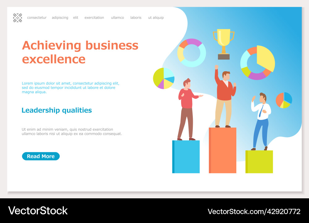 Achieving business excellence concept people Vector Image