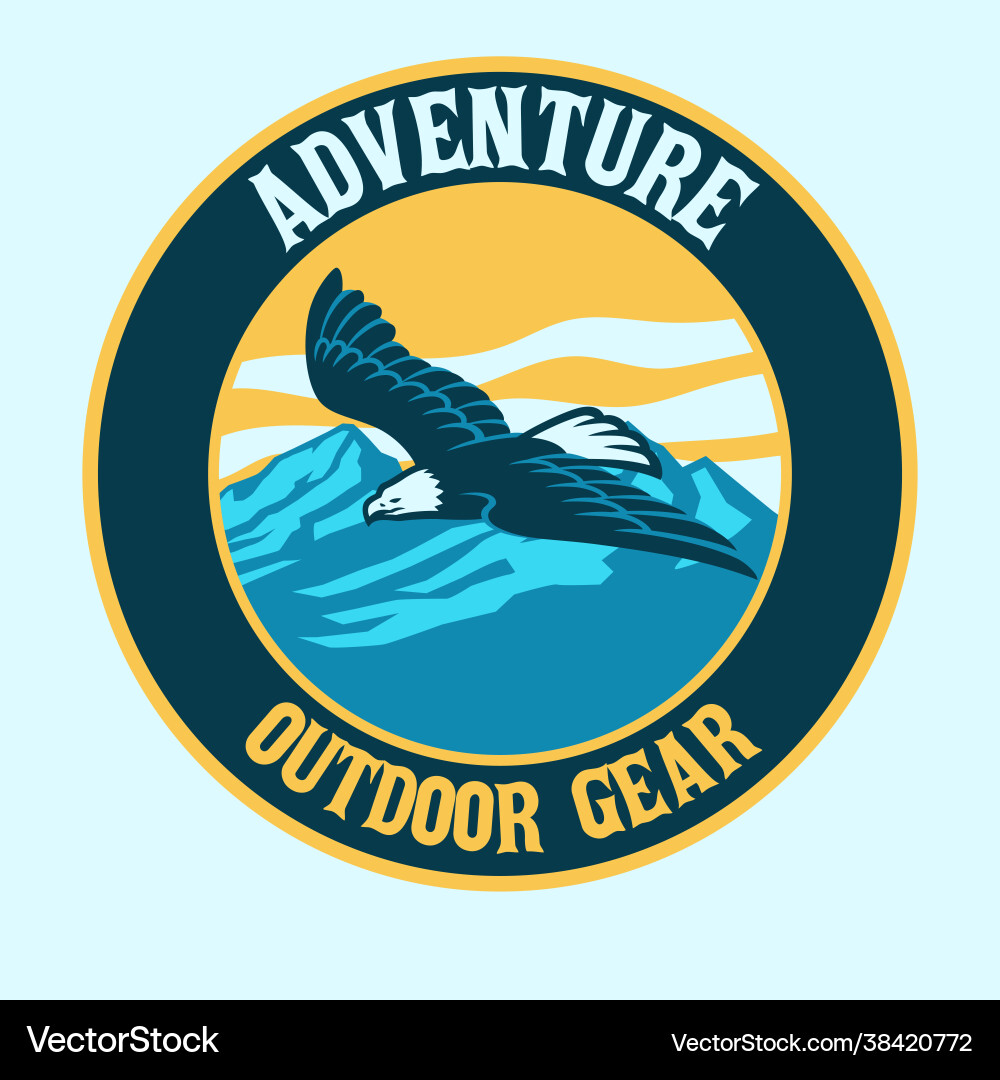 Bald Adler Badge Outdoor Logo Lizenzfreies Vektorbild
