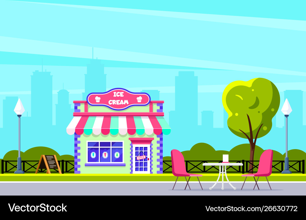 City Ice Cream Shop Royalty Free Vector Image - VectorStock