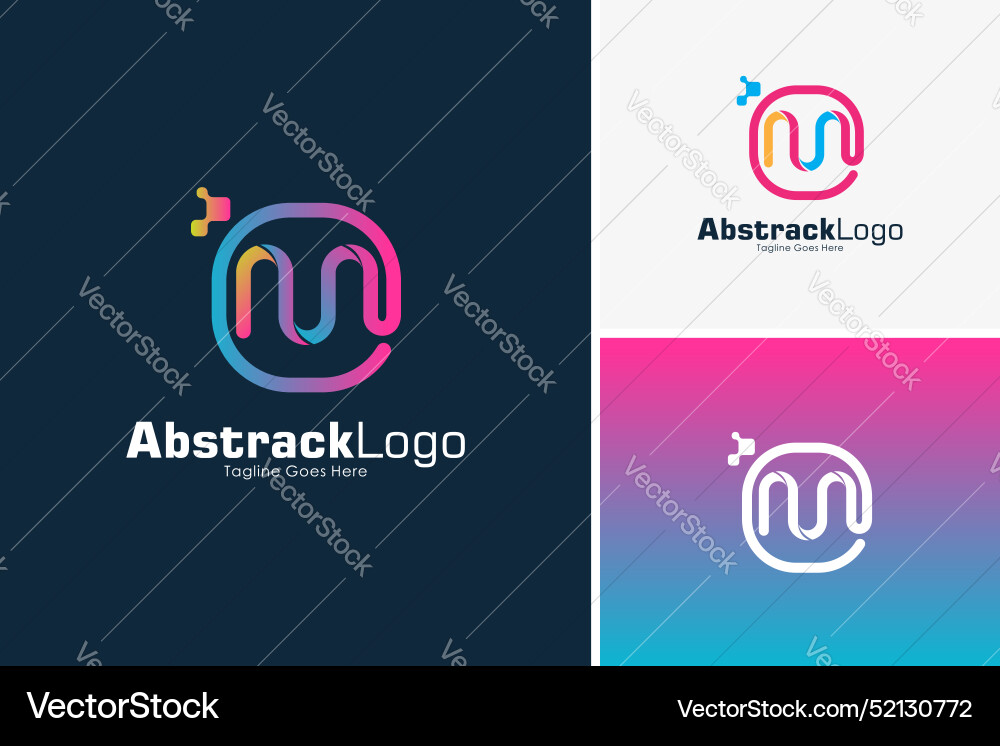Colorful pixel letter m icon logo design initial Vector Image