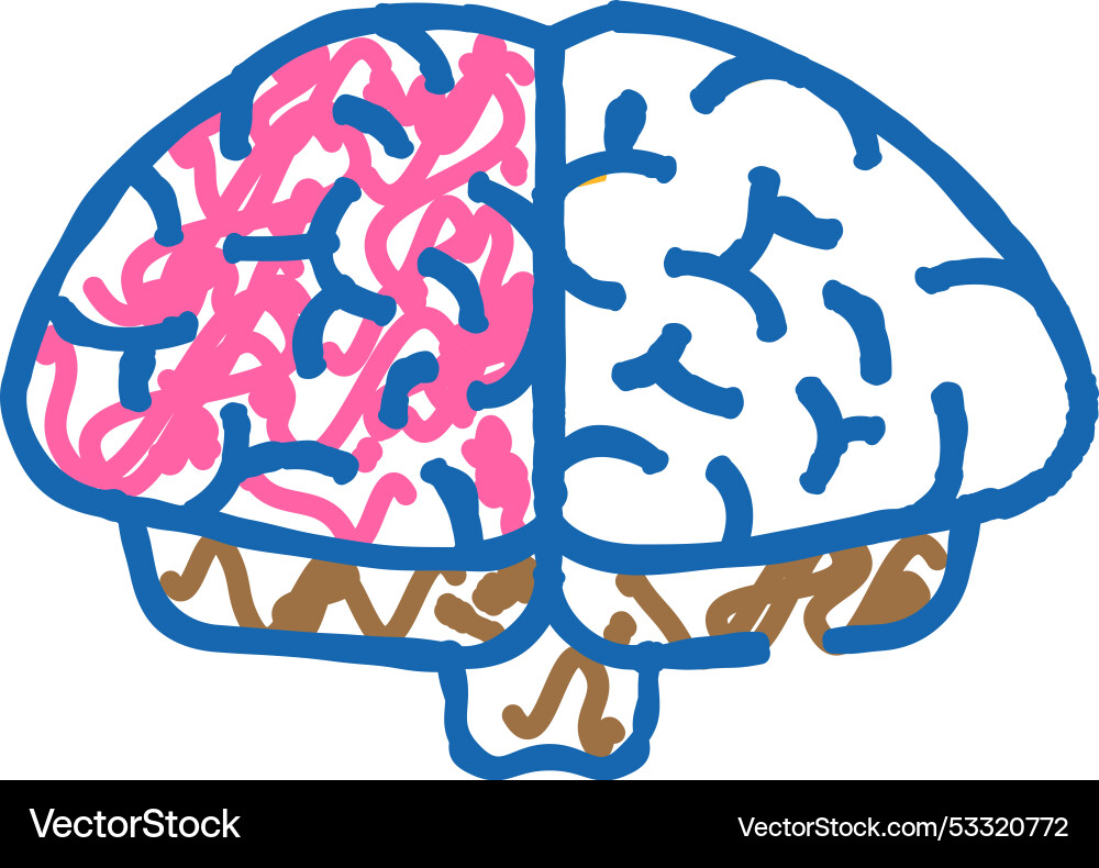 Creative brain icon doodle Royalty Free Vector Image