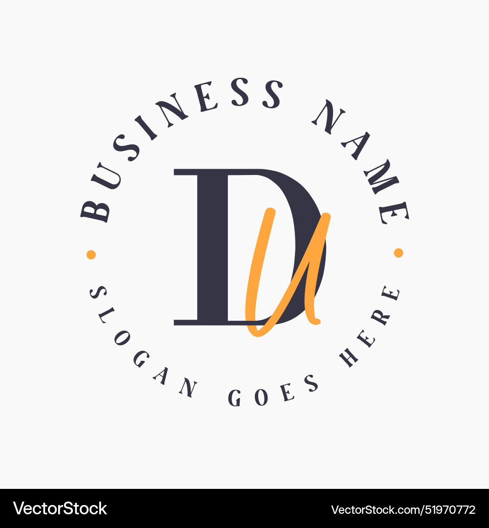 Elegant letter du initials logo for corporate Vector Image