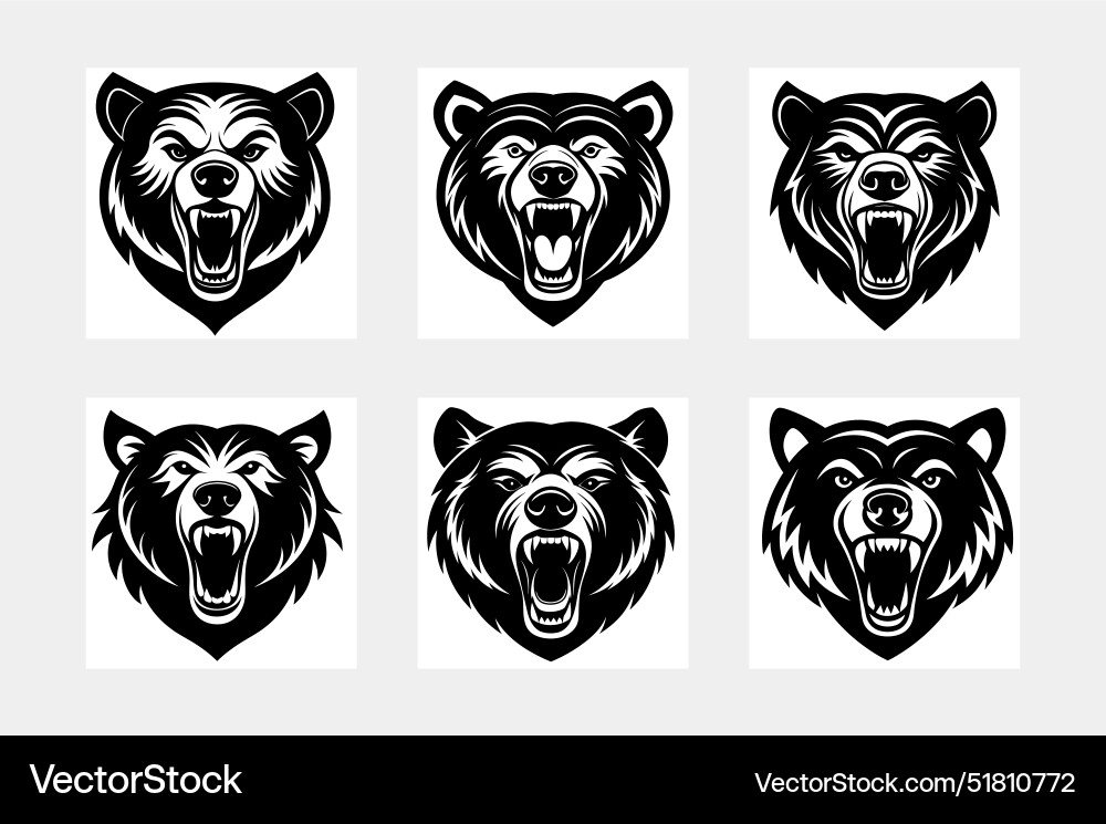 Face of the roaring bear Royalty Free Vector Image