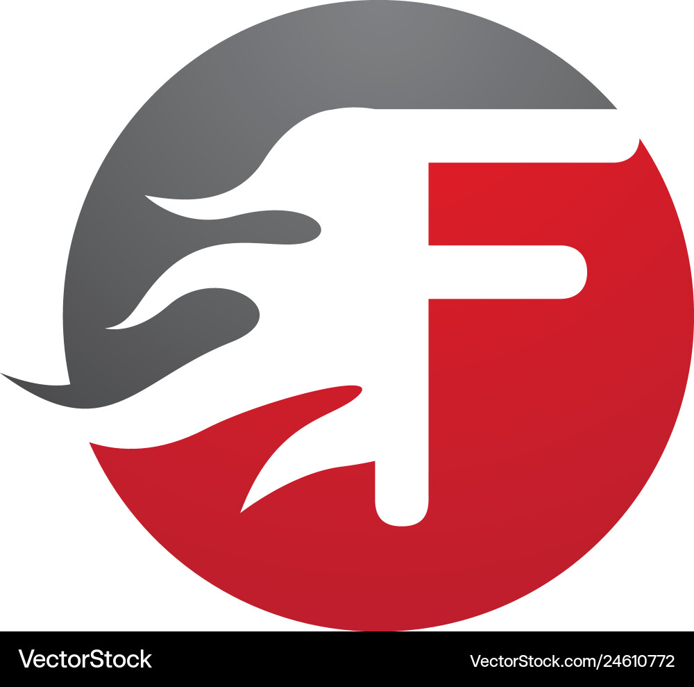 Flame Letter F Symbol Royalty Free Vector Image