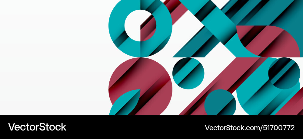 Geometric diagonal line and circle shape wide Vector Image