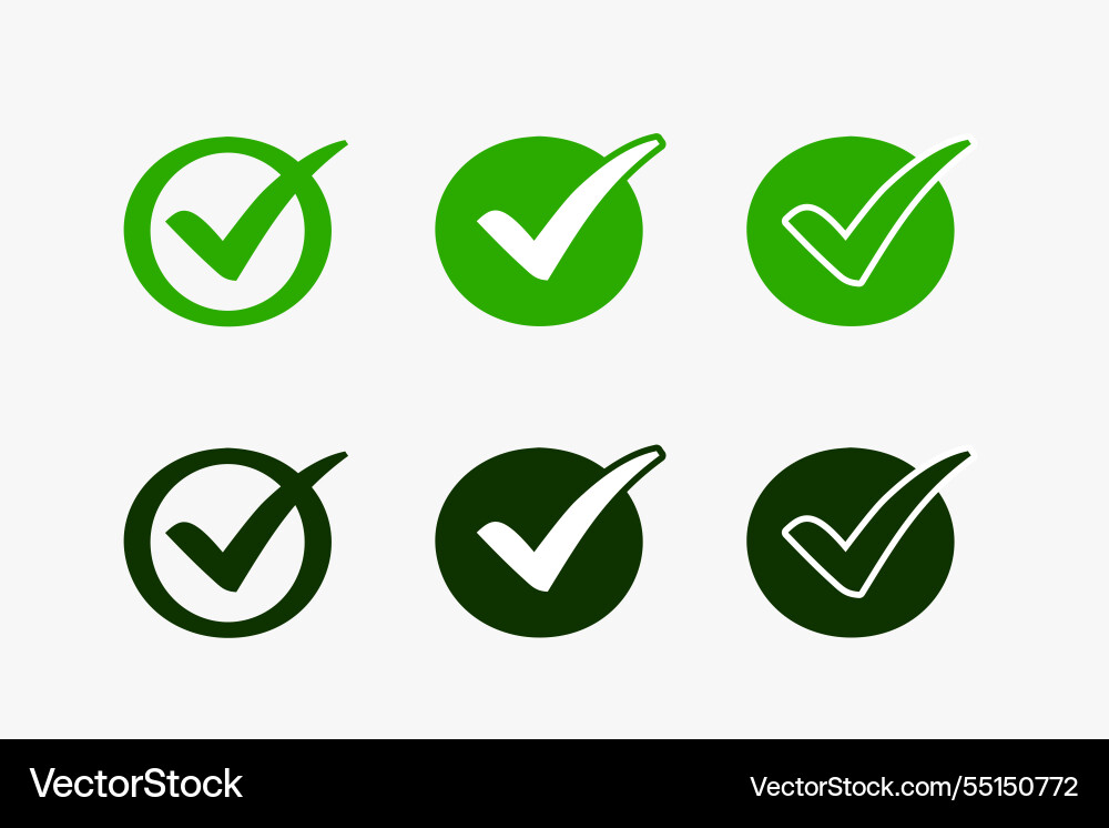 Green quality checkmark bullet point sign Vector Image
