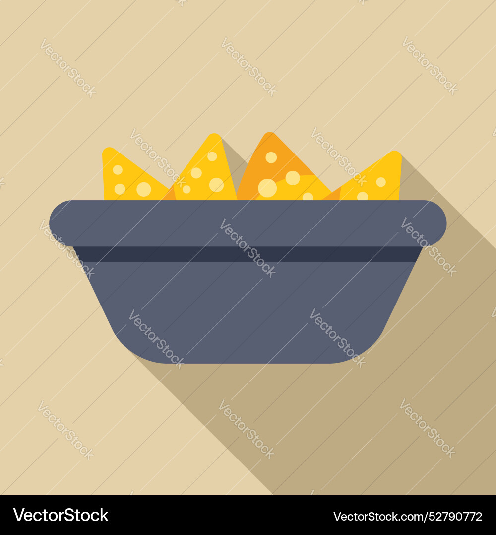 Grey bowl containing tortilla chips nachos Vector Image