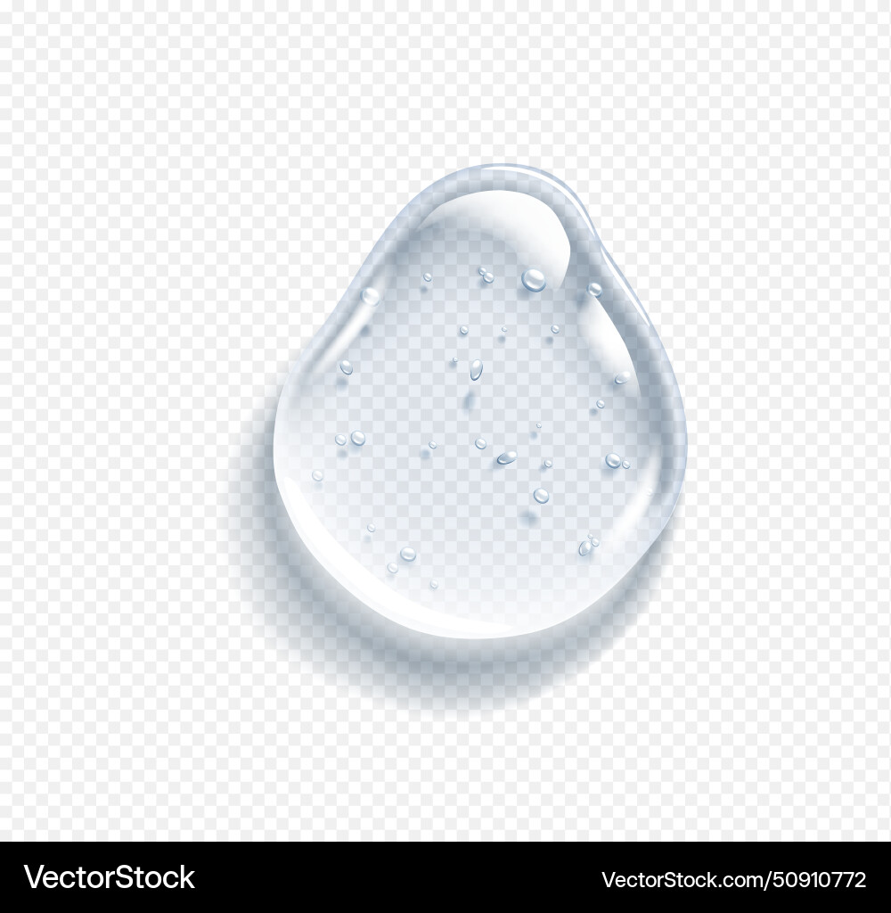 Hyaluronic acid drop with bubbles realistic Vector Image