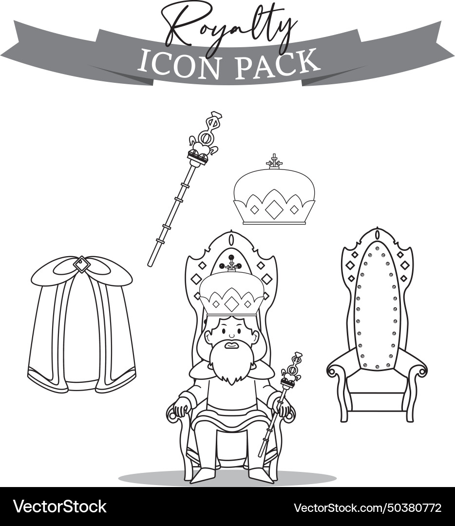 King character asset Royalty Free Vector Image