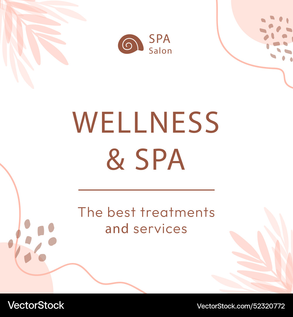Wellness and spa design template Royalty Free Vector Image