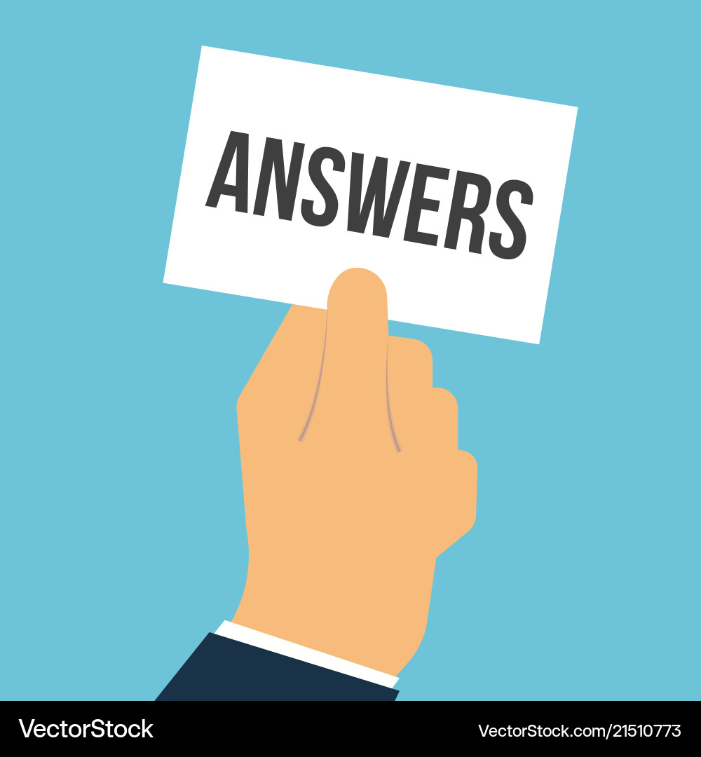 Answer Solutions & Support Royalty Free Vector Image