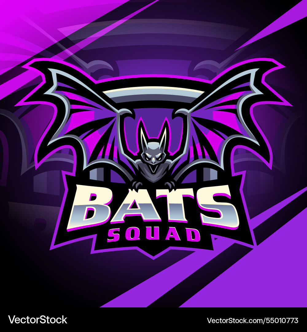Bats squad esport mascot logo design Royalty Free Vector
