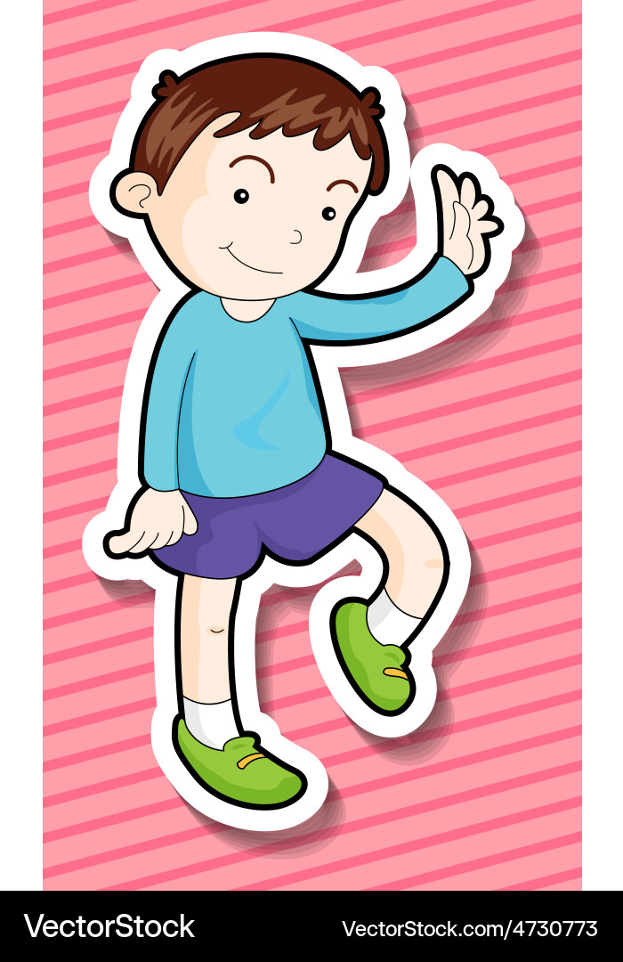 Boy waving Royalty Free Vector Image - VectorStock