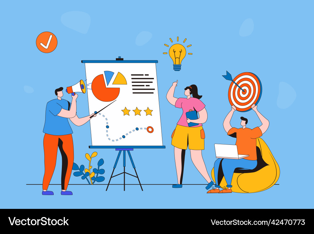 Branding team web concept in flat 2d design Vector Image