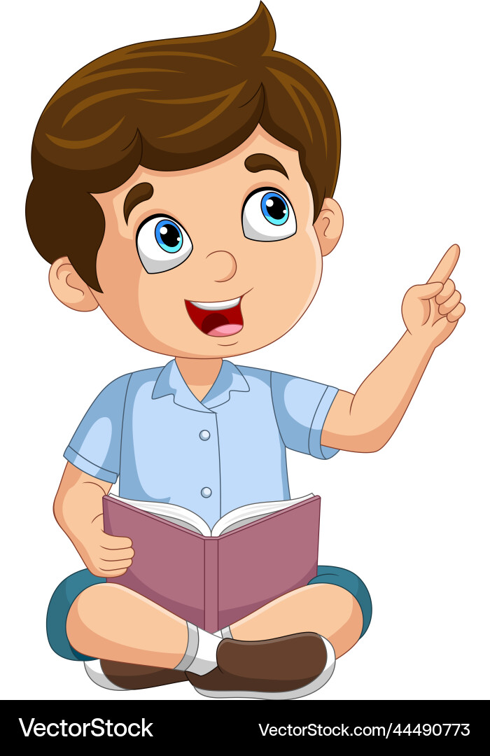 Cartoon little boy having a good idea Royalty Free Vector