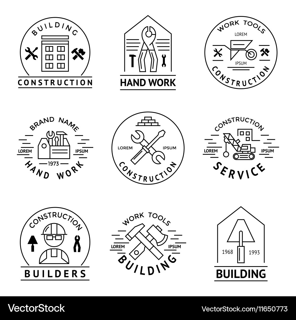 Construction emblem set Royalty Free Vector Image