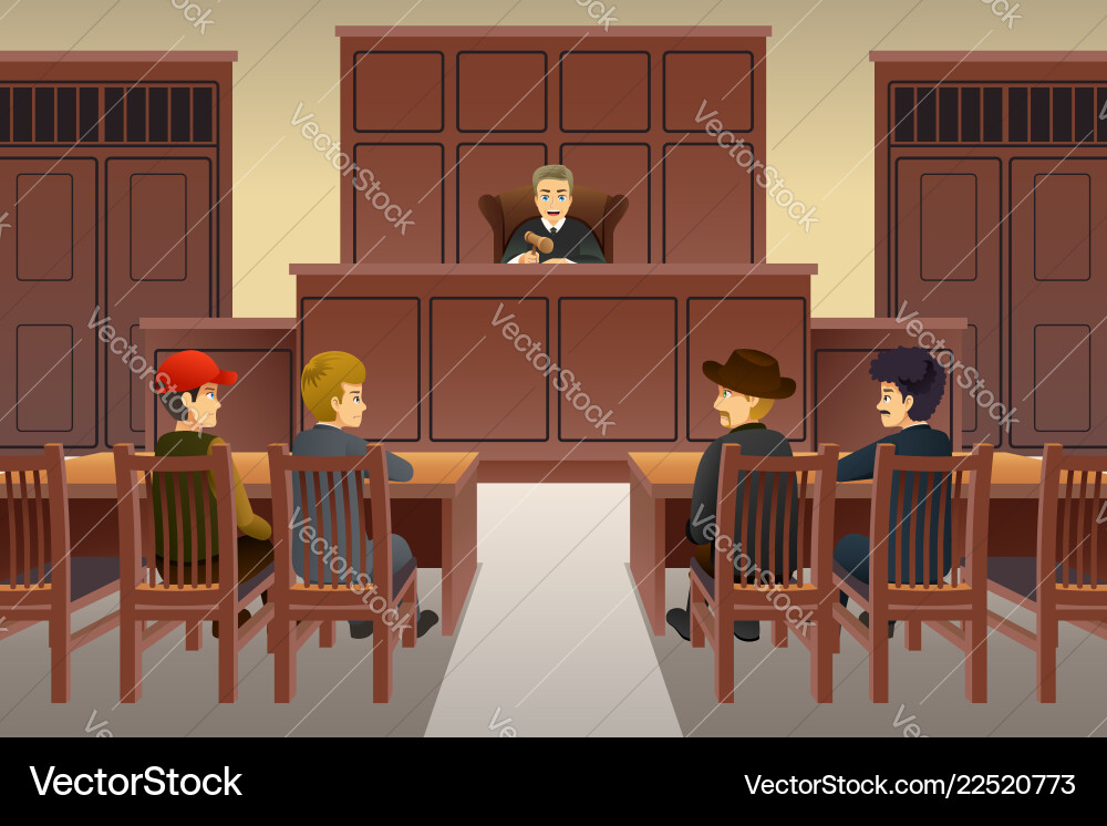 Court scene Royalty Free Vector Image - VectorStock
