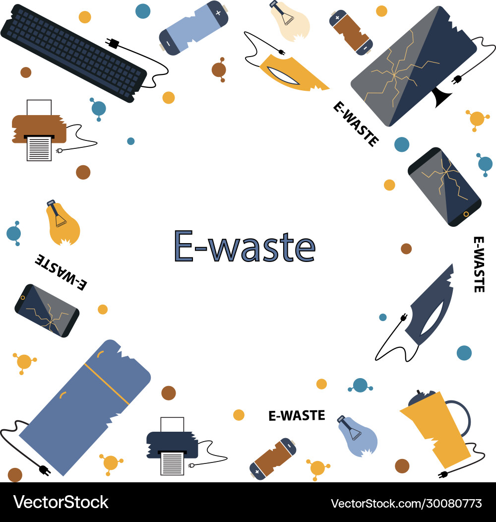 E waste template Royalty Free Vector Image - VectorStock