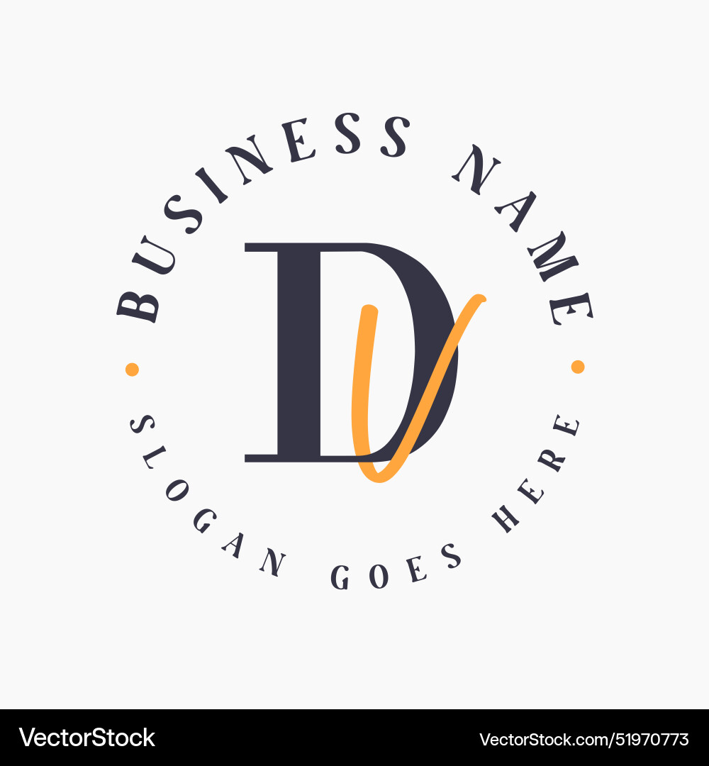 Elegant letter dv initials logo for corporate – Royalty-Free Vector ...