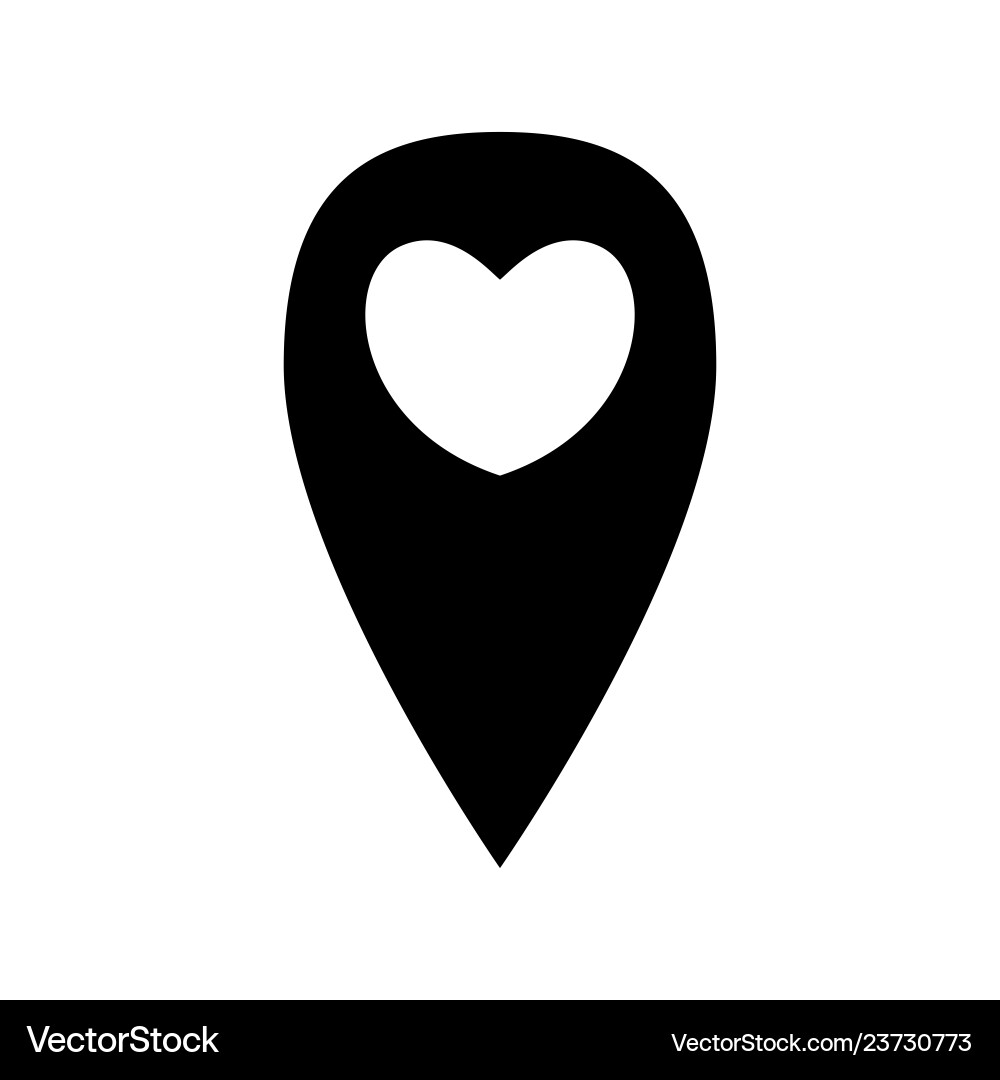 Geo location sign with heart Royalty Free Vector Image