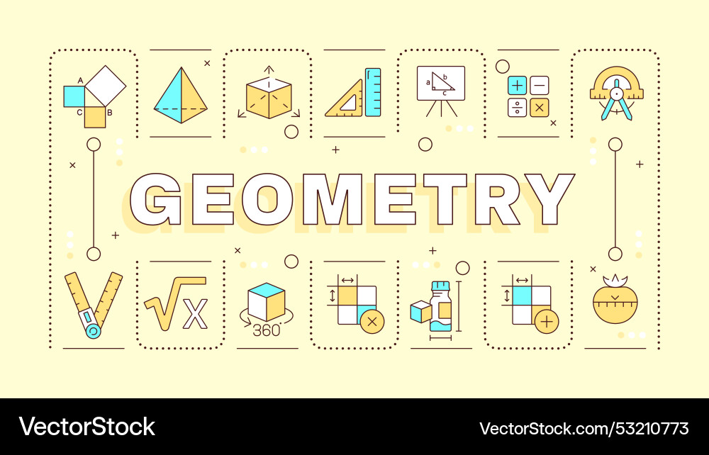 Geometry light yellow word concept Royalty Free Vector Image