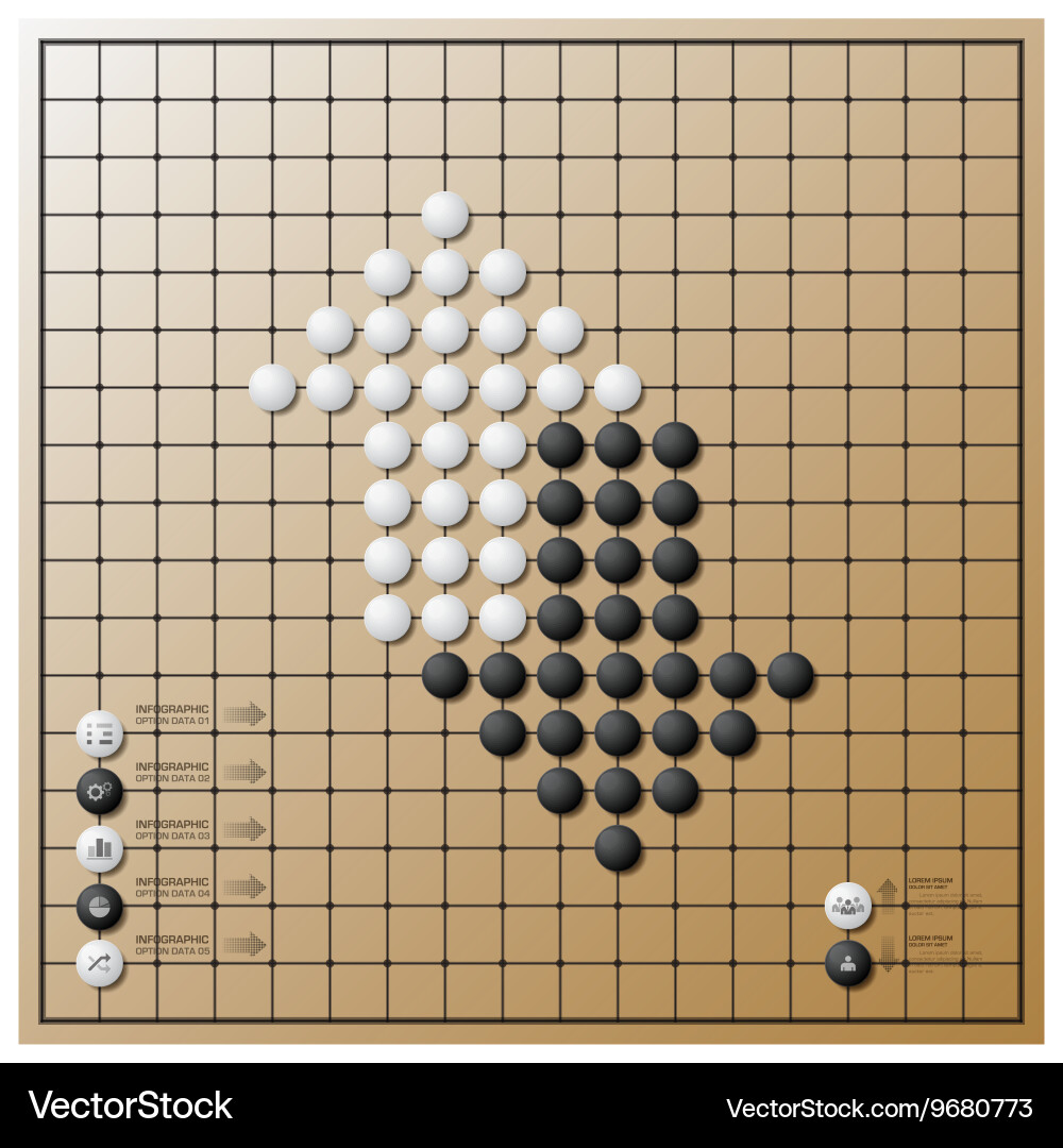 Go game business strategy infographic with arrow Vector Image