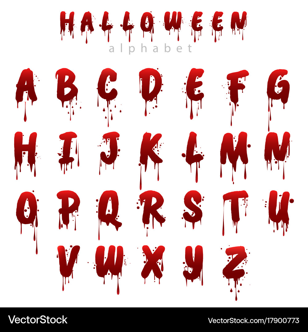Halloween bloody alphabet i Royalty Free Vector Image
