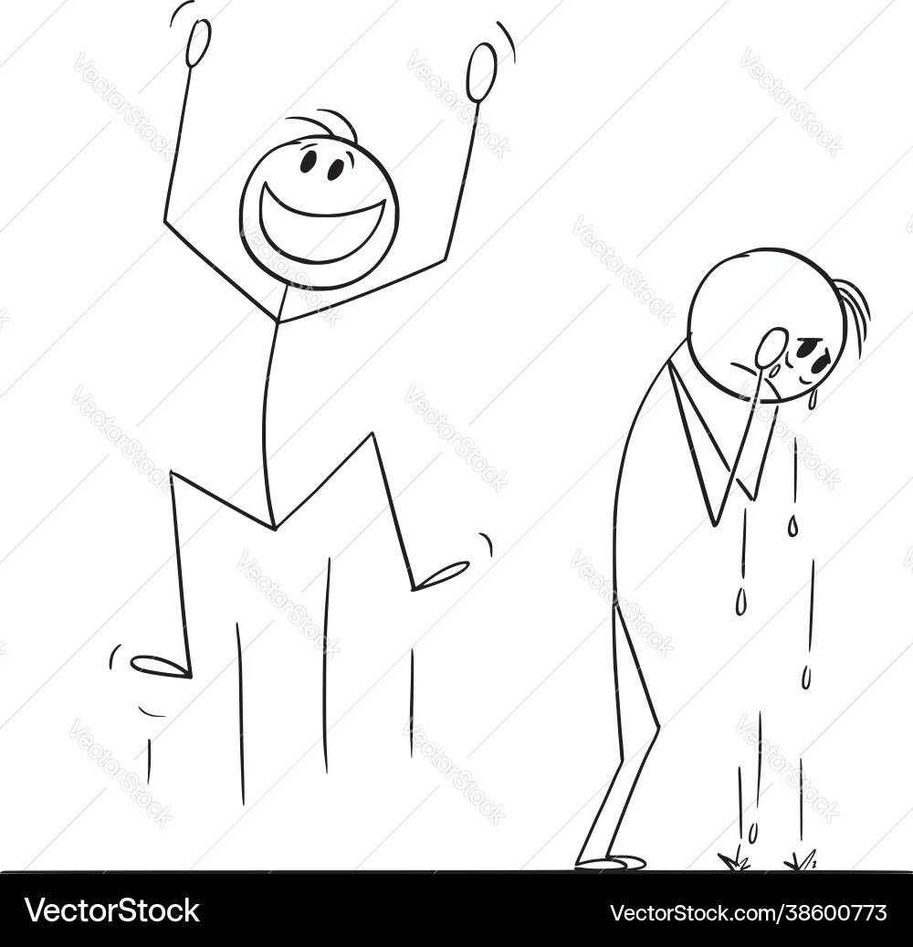 Happy and Sad Person Illustration Royalty Free Vector Image