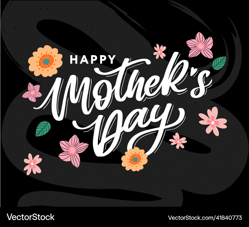 Happy mothers day lettering handmade calligraphy Vector Image