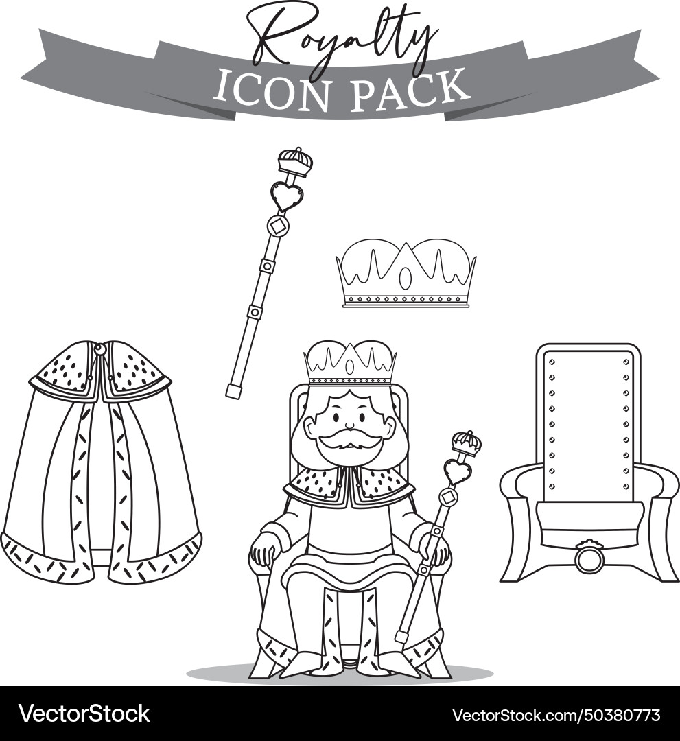 King character asset Royalty Free Vector Image