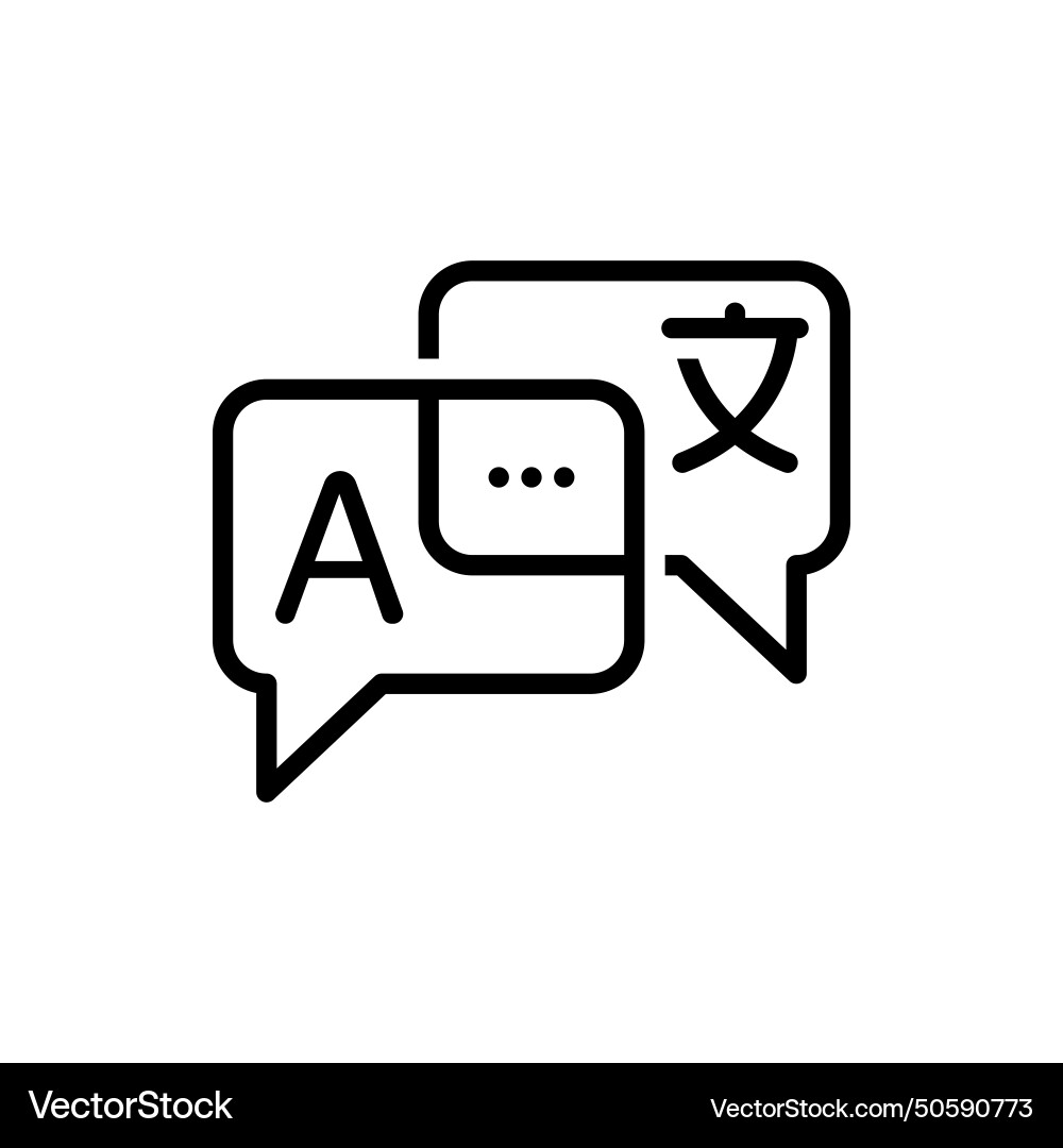 Language translation line icon outline sign Vector Image