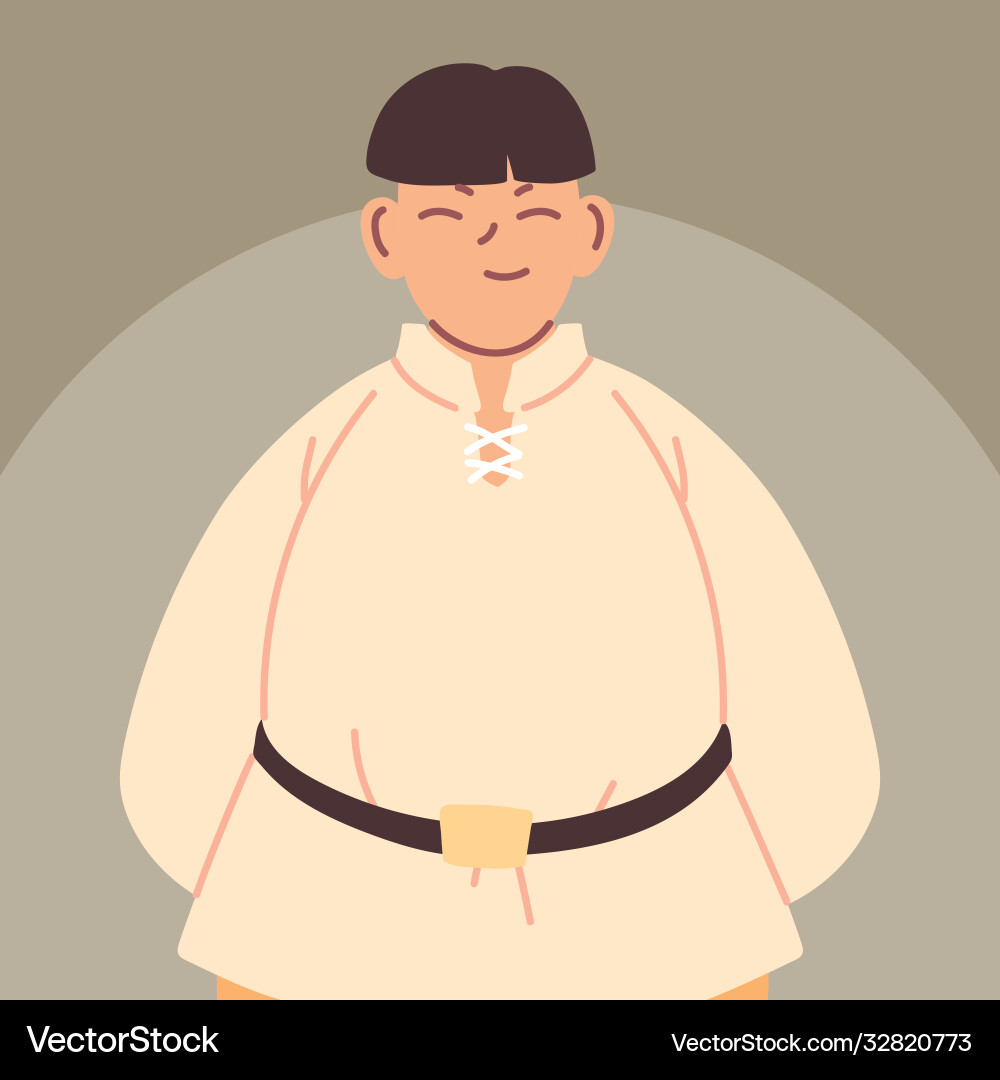 Man medieval peasant character era Royalty Free Vector Image