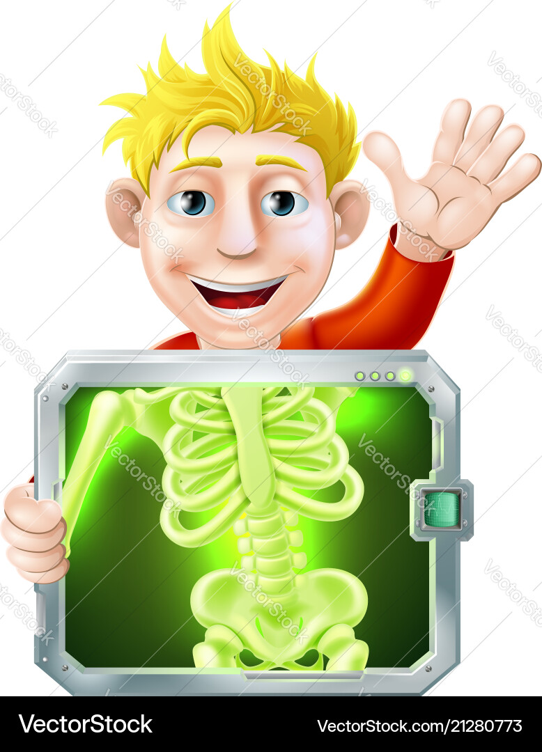 Medical Scan - Man Waving Royalty Free Vector Image