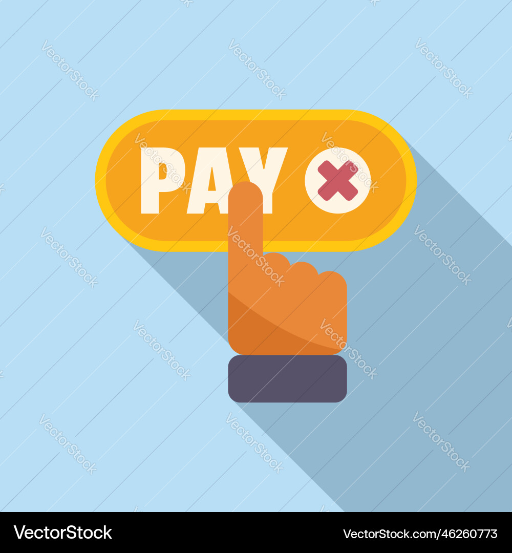 Pay error icon flat credit card Royalty Free Vector Image