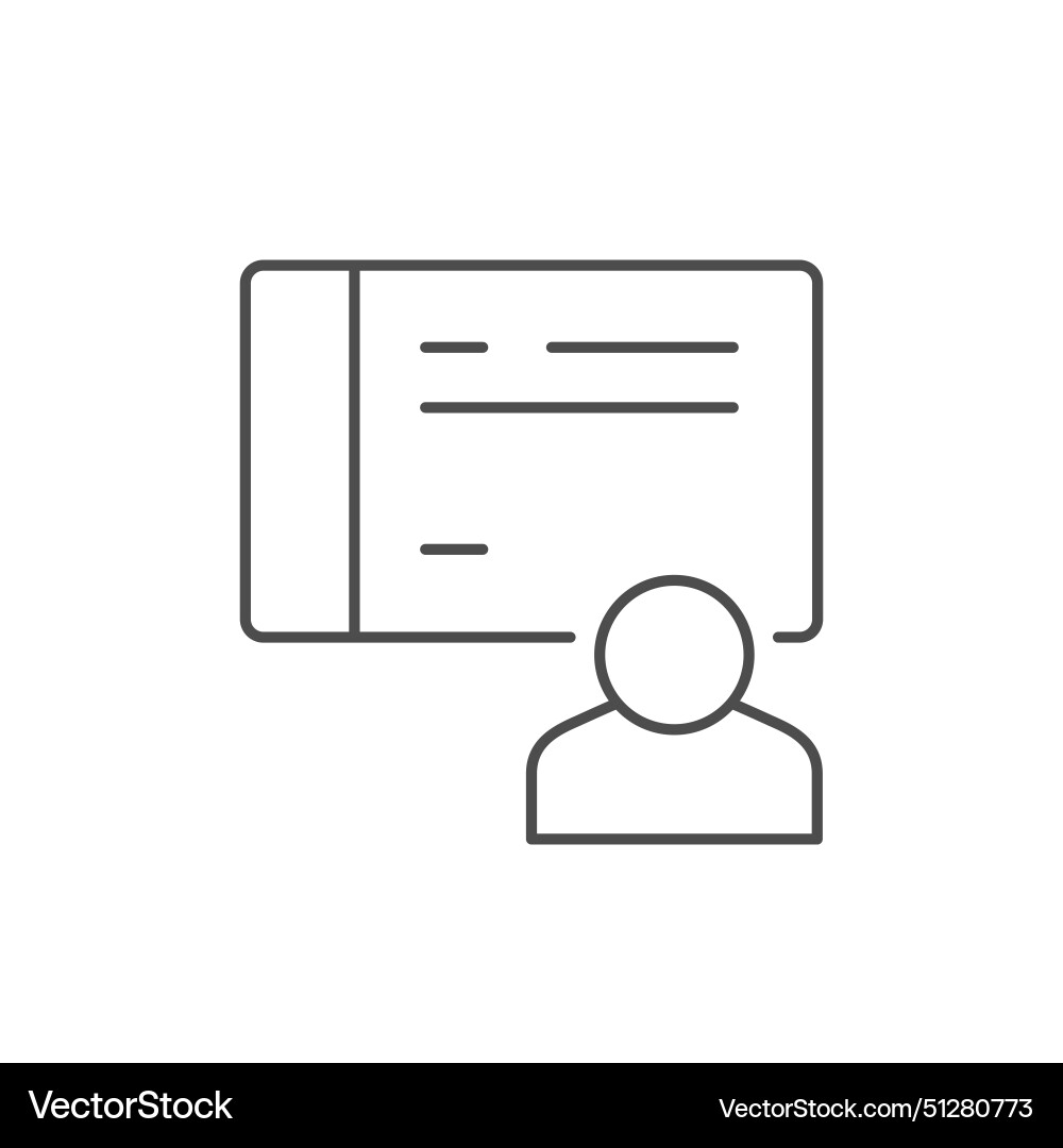 Person id line outline icon Royalty Free Vector Image
