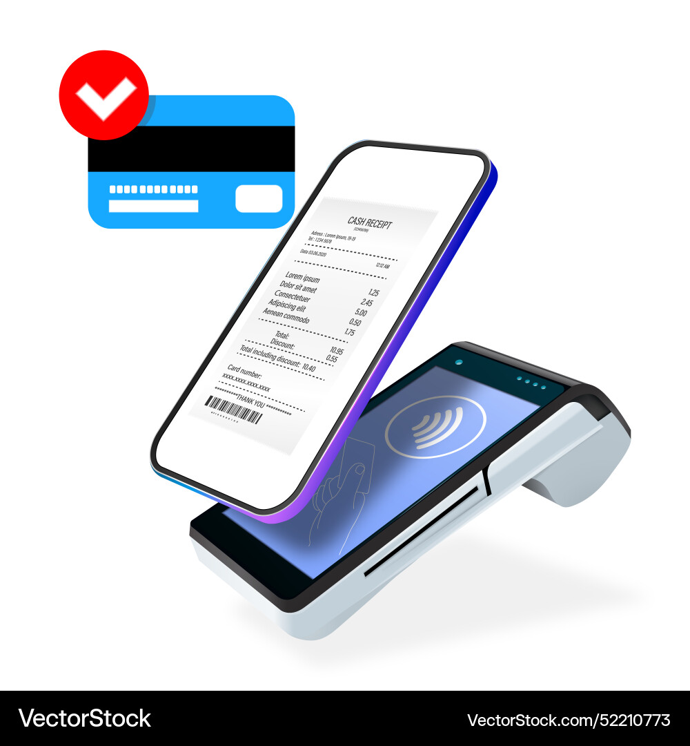 Realistic 3d payment wi-fi machine Royalty Free Vector Image