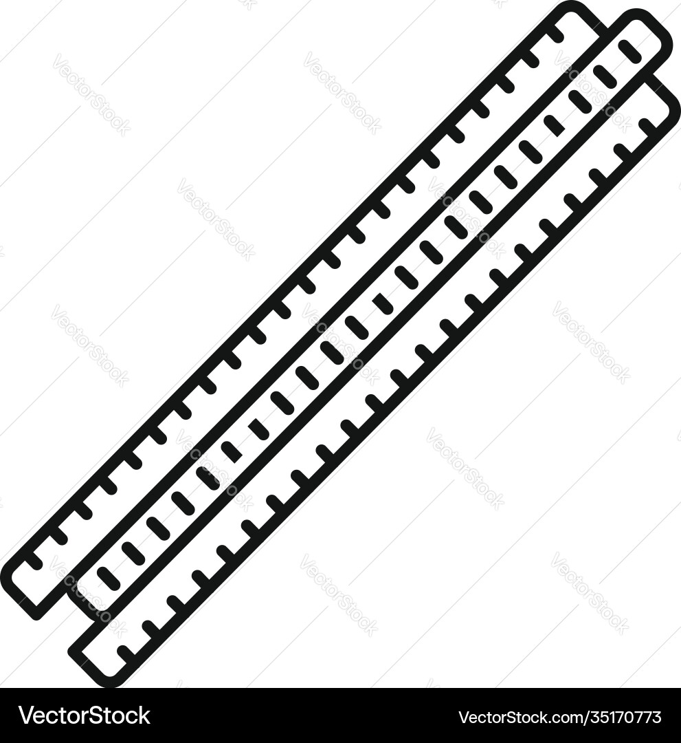 Ruler icon outline style Royalty Free Vector Image