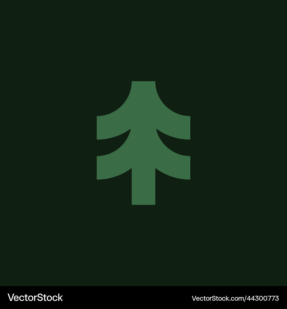 Simple tree logo design Royalty Free Vector Image